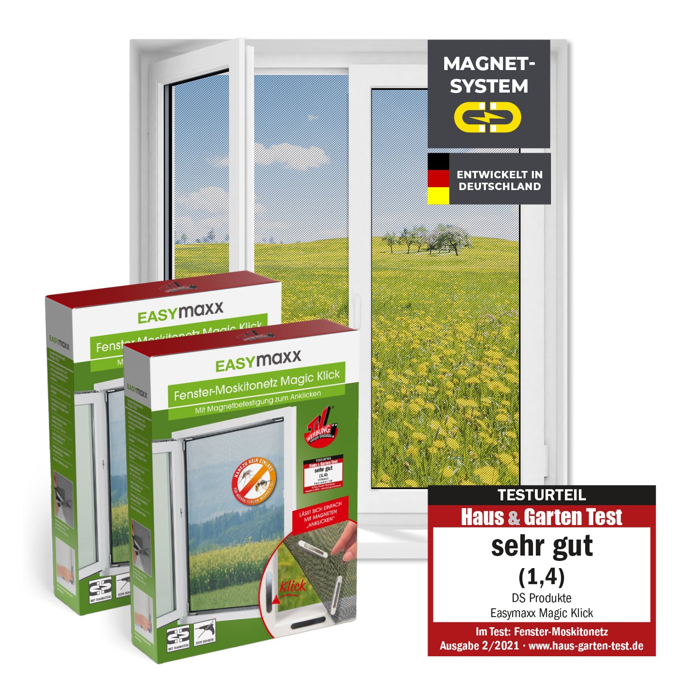 EASYmaxx Insect Protect Insektenschutzgitter mit Magnetbefestigung - b ...