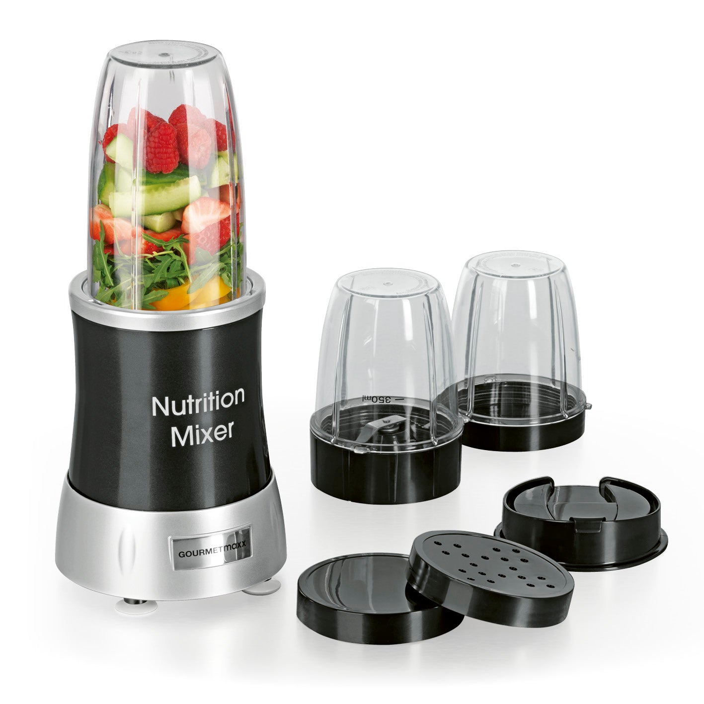GOURMETmaxx Nutrition Mixer Deluxe 11-tlg. - Edelstahl/schwarz – TV ...